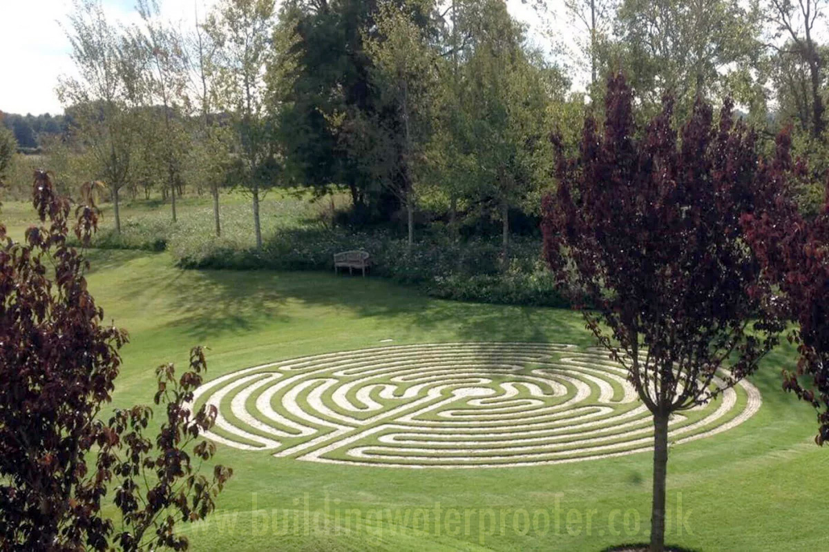 Nexus ProJoint V75-WT used on stone labyrinth - Building Waterproofer UK